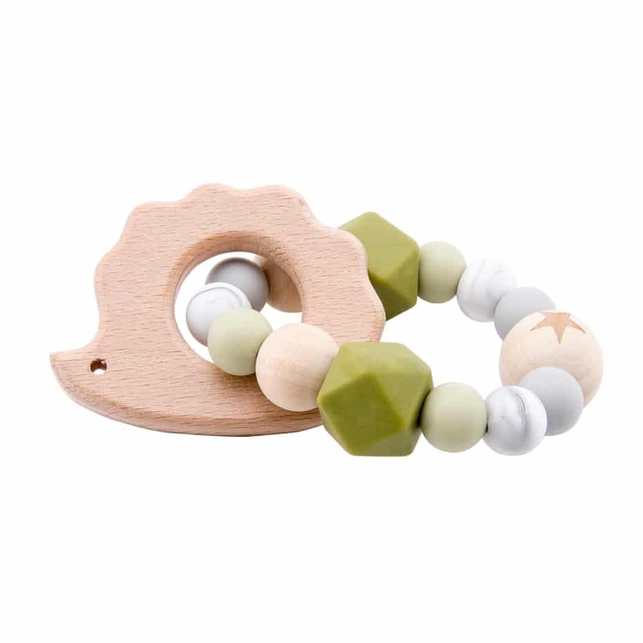 Animal Shaped Wooden and Silicone Teething Toy - Kid Pipe