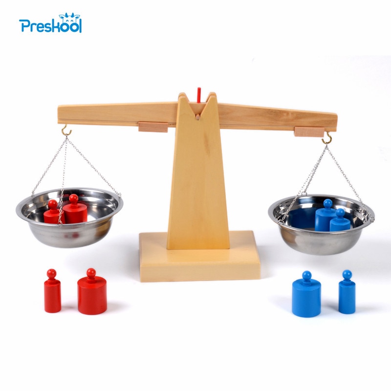 Montessori Wooden Educational Toy Weighing Scale for Preschools and ...