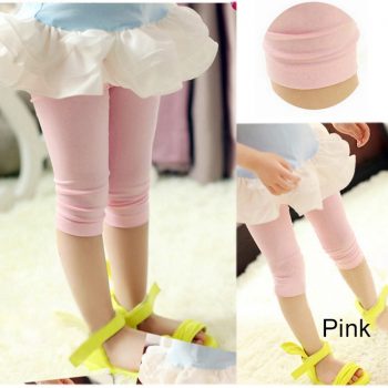 Girl's Plain Spandex Pants with Elastic Waist - Kid Pipe