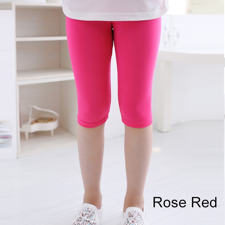 Girl's Plain Spandex Pants with Elastic Waist - Kid Pipe