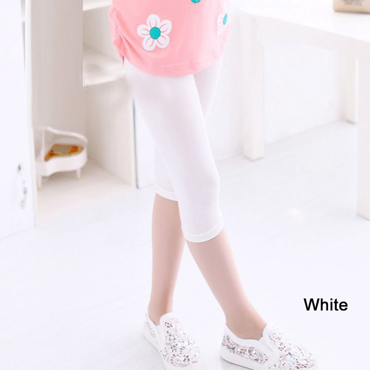 Girl's Plain Spandex Pants with Elastic Waist - Kid Pipe