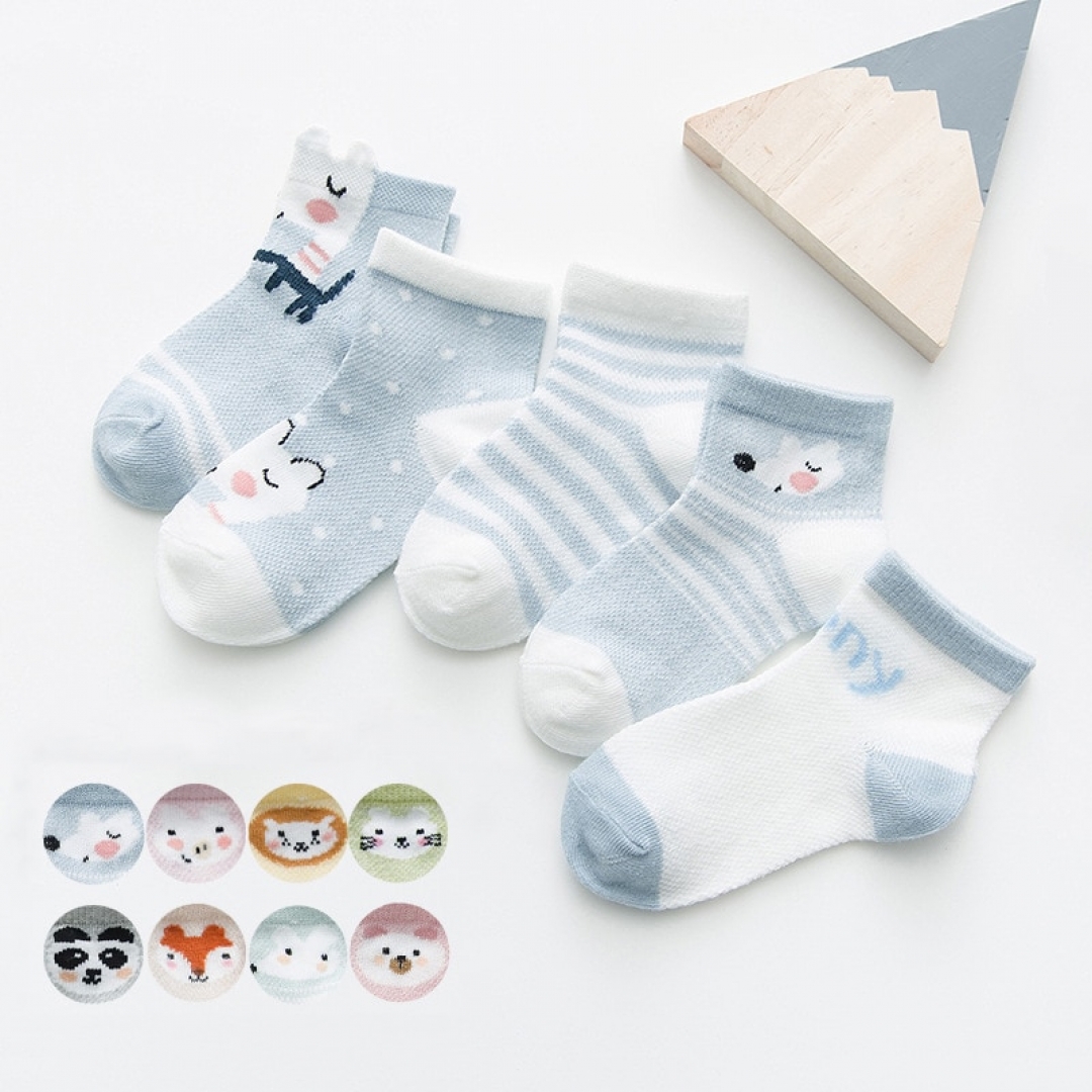 Cartoon Animal Patterned Cotton Baby Socks - Kid Pipe