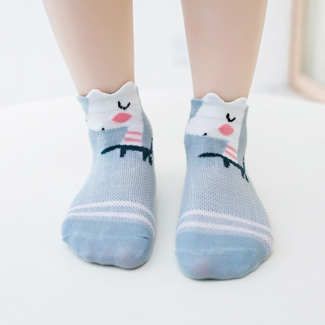 Cartoon Animal Patterned Cotton Baby Socks - Kid Pipe