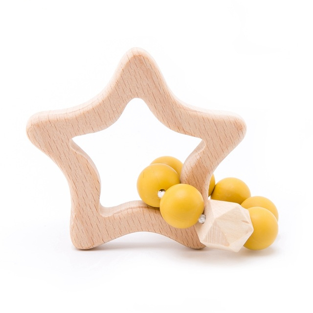 Animal Shaped Wooden and Silicone Teething Toy - Kid Pipe