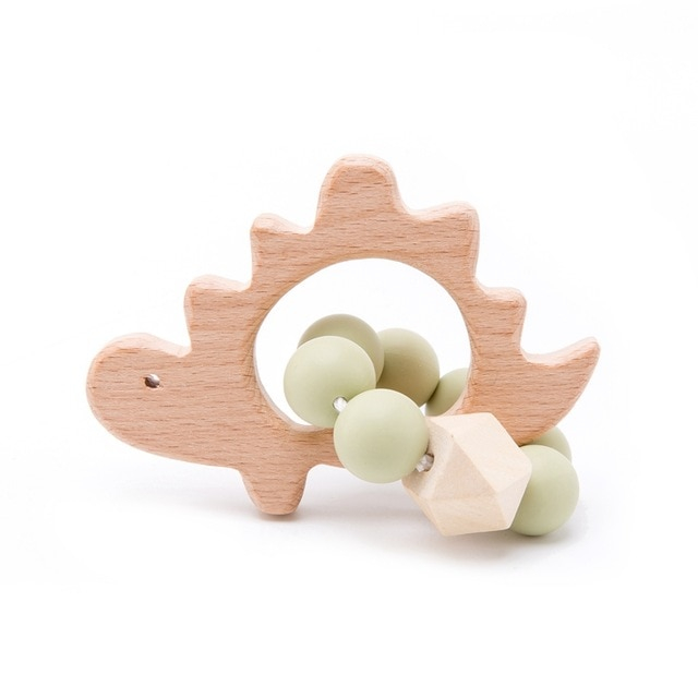 Animal Shaped Wooden and Silicone Teething Toy - Kid Pipe
