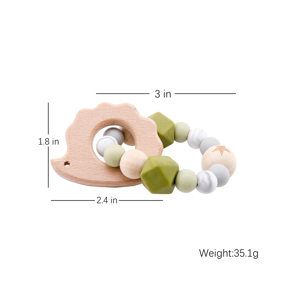 Animal Shaped Wooden and Silicone Teething Toy - Kid Pipe