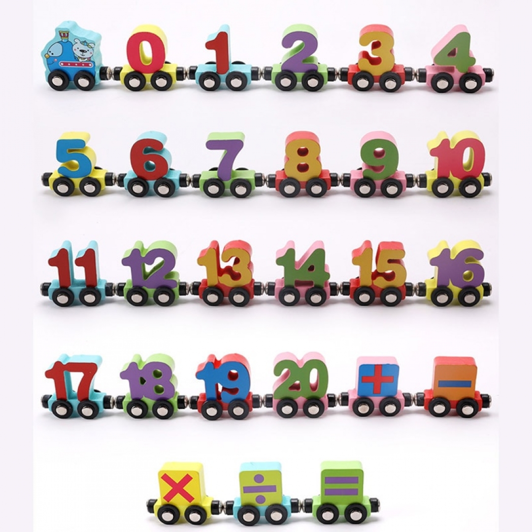 Wooden maganetic train truck set educational toys - Kid Pipe