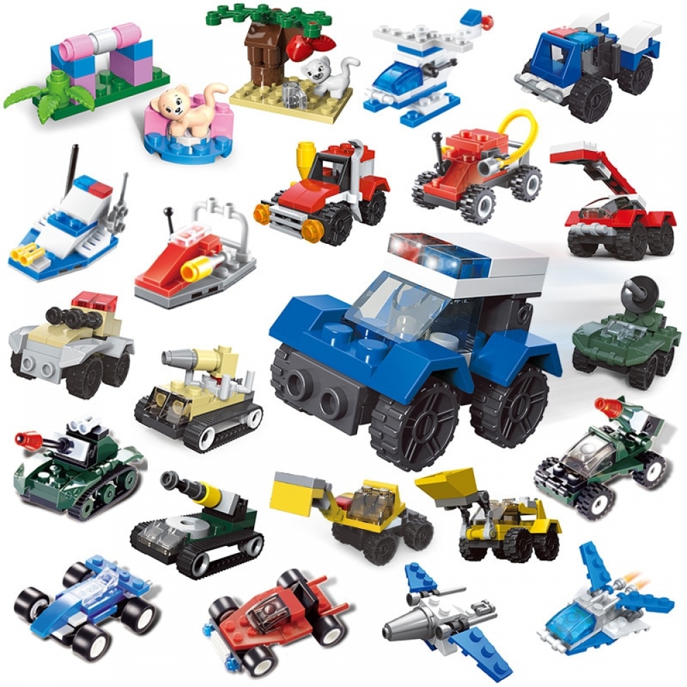 Mini plane/ tank/ digger/ car building blocks, compatible with small ...